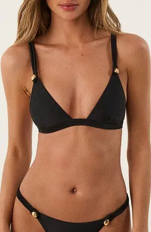 VIX PAULA HERMANNY Meera Triangle Bikini Top - Black