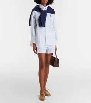 Polo Ralph Lauren Wimbledon Striped Cotton Shorts - White