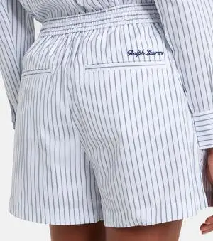 Polo Ralph Lauren Wimbledon Striped Cotton Shorts - White
