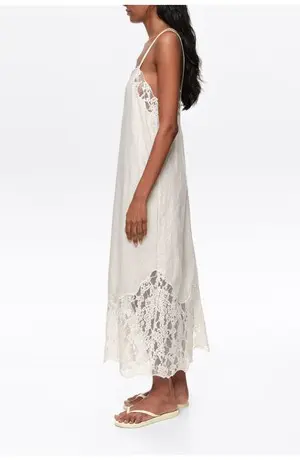 Bimba Y Lola Midi Dress With Lace Detailing - White