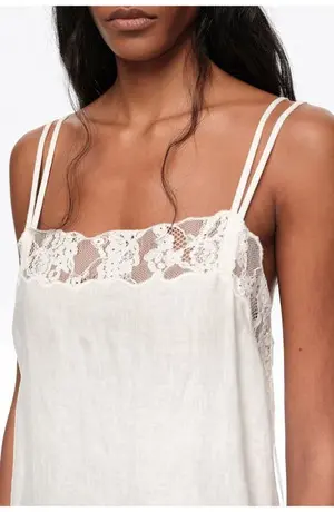 Bimba Y Lola Midi Dress With Lace Detailing - White