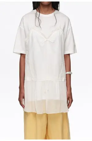 Bimba Y Lola Layered T-shirt Top With Lace Detail