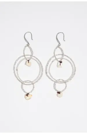 Bimba Y Lola Mother-of-pearl Seashell Earrings - Silver