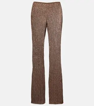 CALA DE LA CRUZ Metallic Flared Pants - Gold