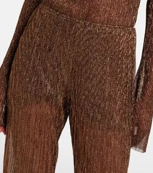 CALA DE LA CRUZ Metallic Flared Pants - Gold