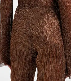 CALA DE LA CRUZ Metallic Flared Pants - Gold