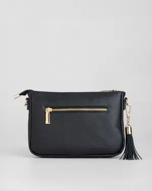 POM POM LONDON City Slim Crossbody Bag - Black