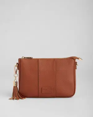 POM POM LONDON Pom Pom London City Slim Crossbody Bag Chestnut