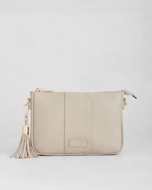 POM POM LONDON Pom Pom London City Slim Crossbody Bag Stone