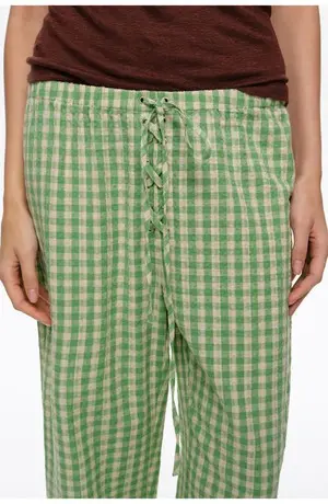 Bimba Y Lola Checked Corset Waist Trousers