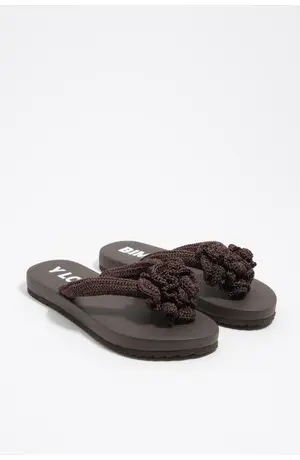 Bimba Y Lola Crochet Flower Flip-flop - Dark Brown