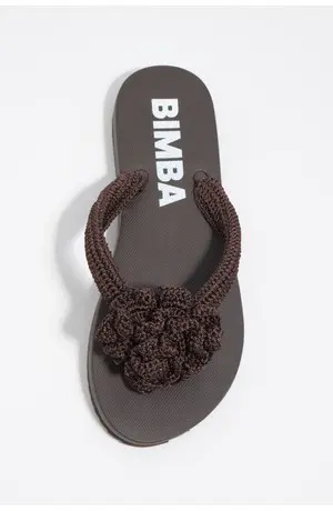 Bimba Y Lola Crochet Flower Flip-flop - Dark Brown