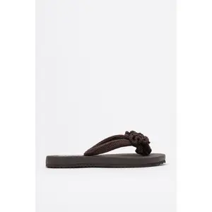Bimba Y Lola Crochet Flower Flip-flops - Dark Brown