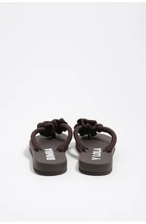 Bimba Y Lola Crochet Flower Flip-flops - Dark Brown