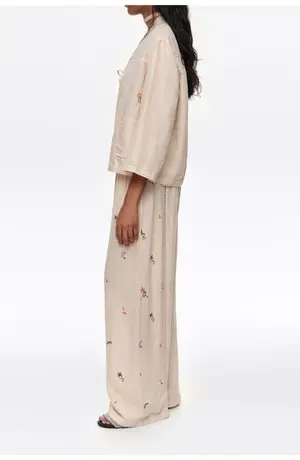 Bimba Y Lola Mini Embroidered Kimono Jacket