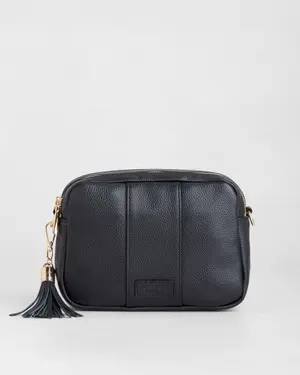 POM POM LONDON City Duo Crossbody Bag - Black