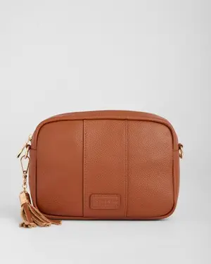 POM POM LONDON City Duo Crossbody Bag - Chestnut