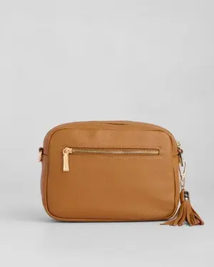 POM POM LONDON City Duo Crossbody Bag - Maple