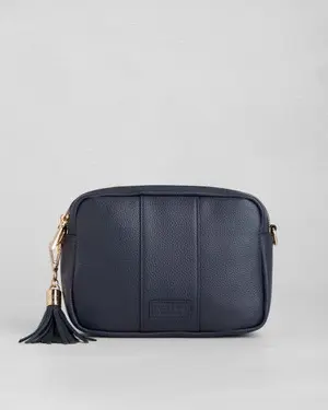 POM POM LONDON City Duo Crossbody Bag - Navy