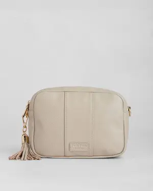 POM POM LONDON City Duo Crossbody Bag - Stone