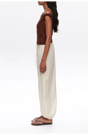 Bimba Y Lola Linen Knot-neckline Top