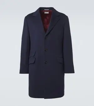 Brunello Cucinelli Single-breasted Virgin Wool Coat - Blue