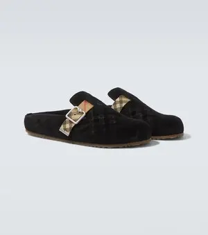 Burberry Urchin Suede Clogs - Black
