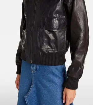 Victoria Beckham Shearling-trimmed Leather Jacket