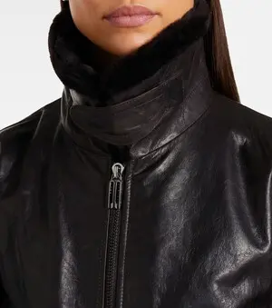 Victoria Beckham Shearling-trimmed Leather Jacket