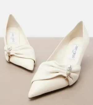 JIMMY CHOO Rafi Embellished Leather Pumps