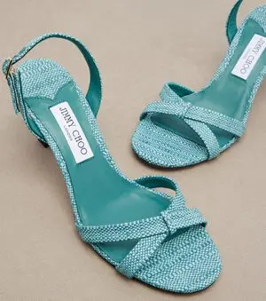 JIMMY CHOO Elsy Woven Slingback Sandals