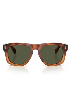 Brunello Cucinelli Alke 53mm Rectangular Pillow Sunglasses - Havana/forest