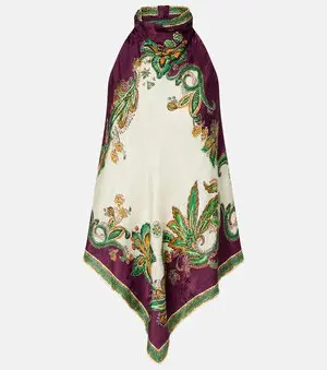 ALEMAIS Ruthie Floral Halterneck Top - Purple