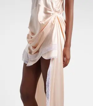Magda Butrym Lace-trimmed Silk Satin Slip Dress