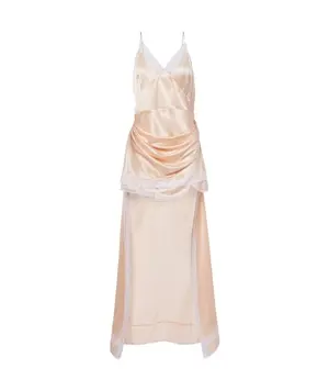 Magda Butrym Lace-trimmed Silk Satin Slip Dress - Orange