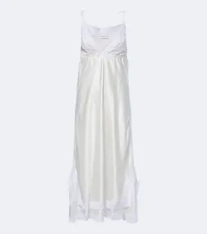Magda Butrym Lace-trimmed Silk Satin Slip Dress - White