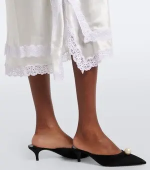 Magda Butrym Lace-trimmed Silk Satin Slip Dress - White