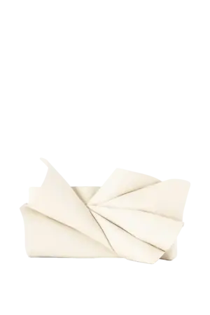 ESTHERA Midnight Bloom Leather Clutch - Sand