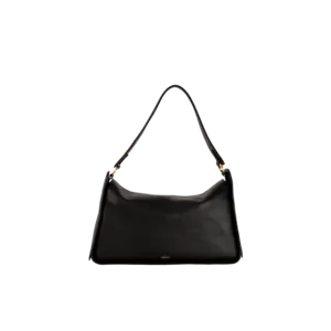 ESTHERA 10am Maxi Leather Shoulder Bag - Black