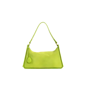 ESTHERA 10am Maxi Leather Shoulder Bag - Lemon Green