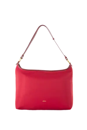 ESTHERA Rider Nylon Hobo Bag - Red