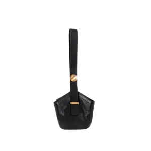 ESTHERA 1111am Leather Shoulder Bag - Black