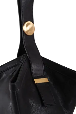 ESTHERA 1111am Leather Shoulder Bag - Black