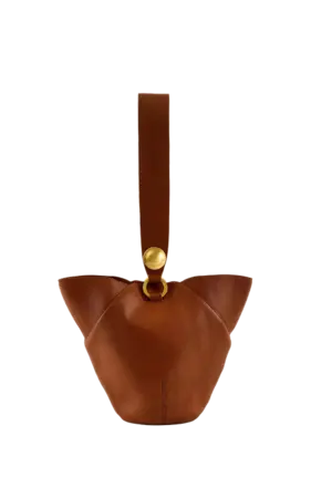 ESTHERA Estera Leather Handbag - Brown