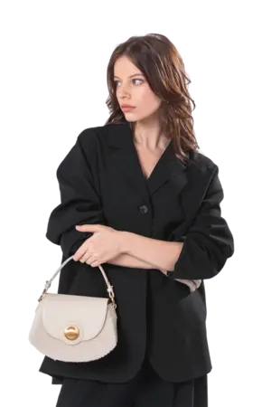 ESTHERA 7pm Leather Handbag - Sand