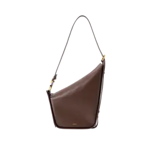ESTHERA 10am Leather Belted Strap Bag - Coffee Brown