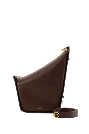 ESTHERA 10am Leather Belted Strap Bag - Coffee Brown