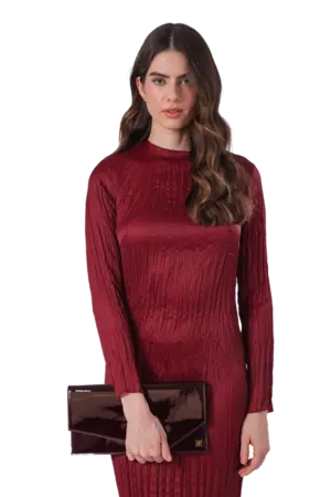 ESTHERA 1am Leather Envelope Bag - Burgundy