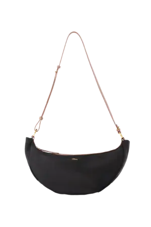 ESTHERA Luna Half Moon Bag - Black