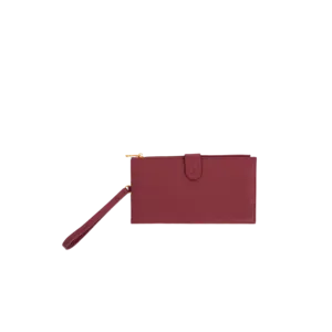 ESTHERA Leather Passport Holder - Burgundy
